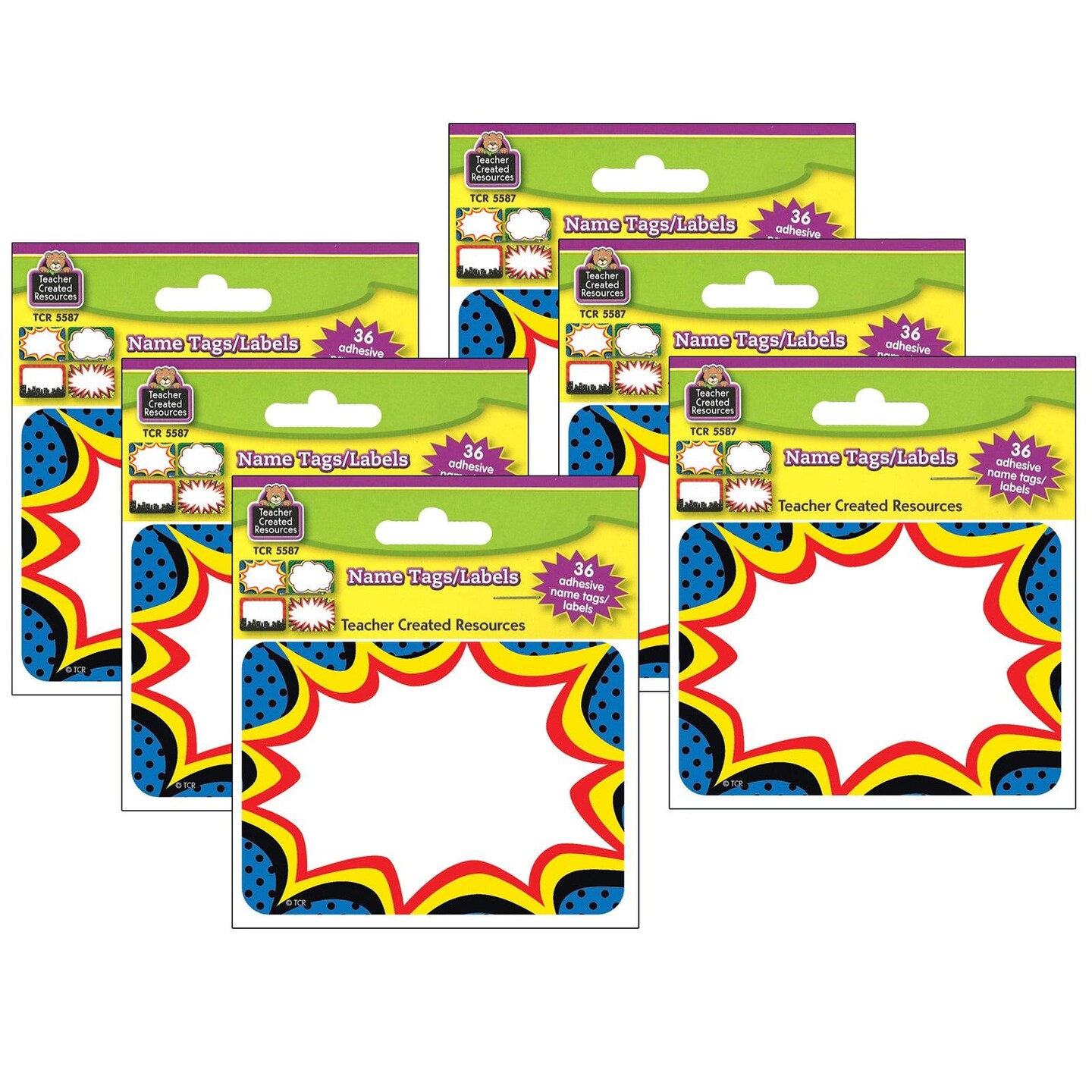 Superhero Name Tags/Labels, 36 Per Pack, 6 Packs | Michaels