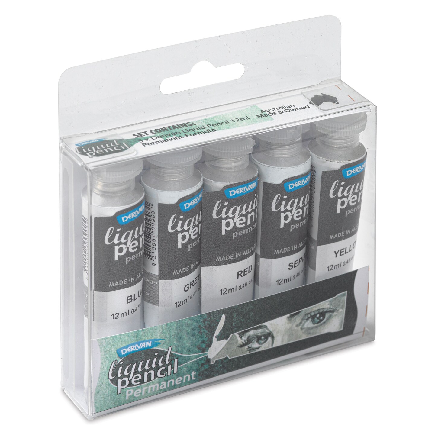 Derivan Permanent Liquid Pencil Tubes Set - Set of 5, 12 ml | Michaels