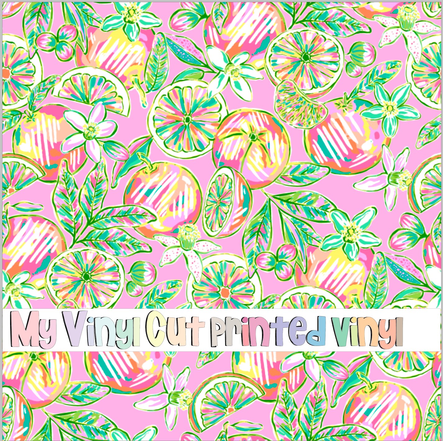 12 x 12 inch Sheet of Printed Vinyl or HTV in the Orangita Pink Pattern ...
