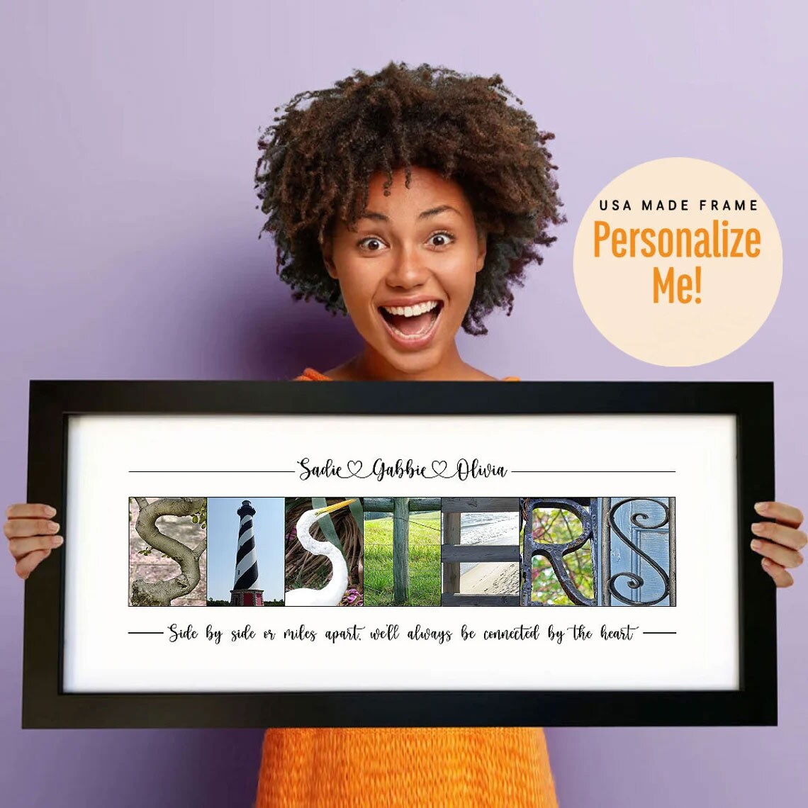 Personalized Christmas Gift Idea for Sisters, Framed SISTERS Sign ...
