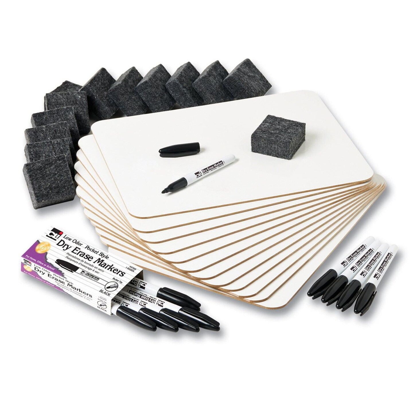 Magnetic Dry Erase Classpack, Plain/Plain 2-Sided Boards, Markers ...