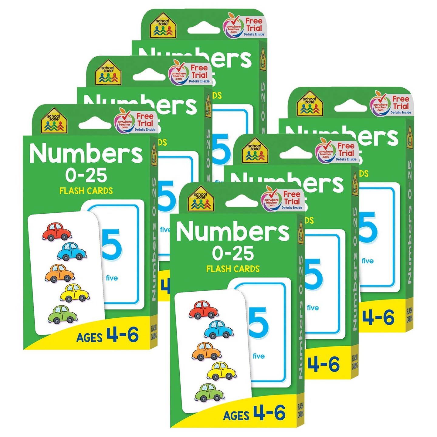 Numbers 0-25 Flash Cards, 6 Packs | Michaels