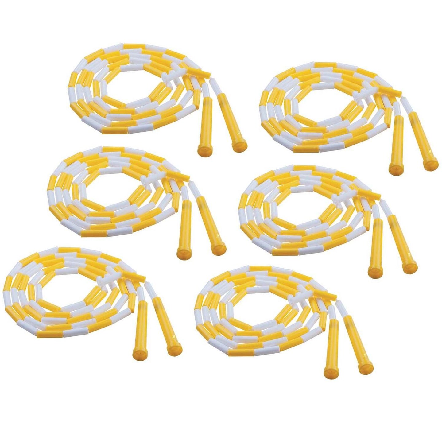 Plastic Segmented Jump Rope 8', Yellow & White, Pack of 6 | Michaels