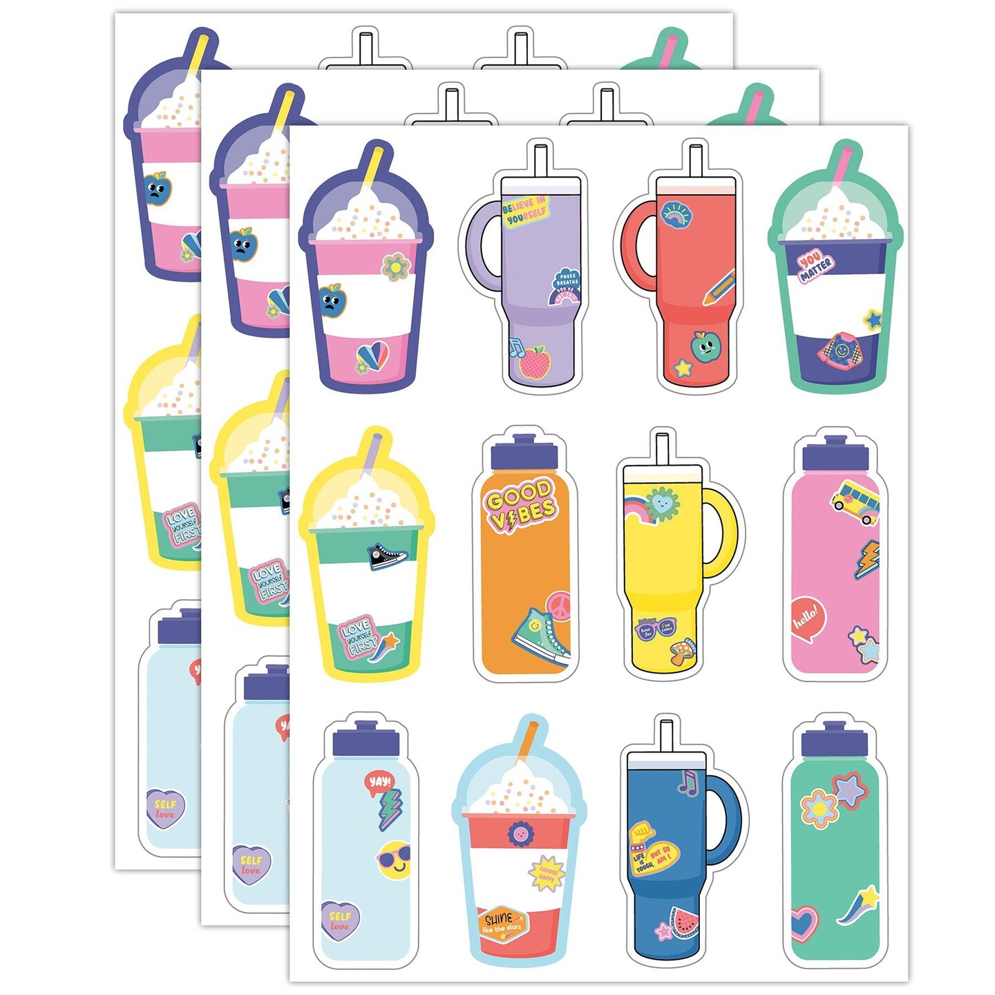 We Stick Together Cups & Water Bottles Cut-Outs, 36 Per Pack, 3 Packs ...