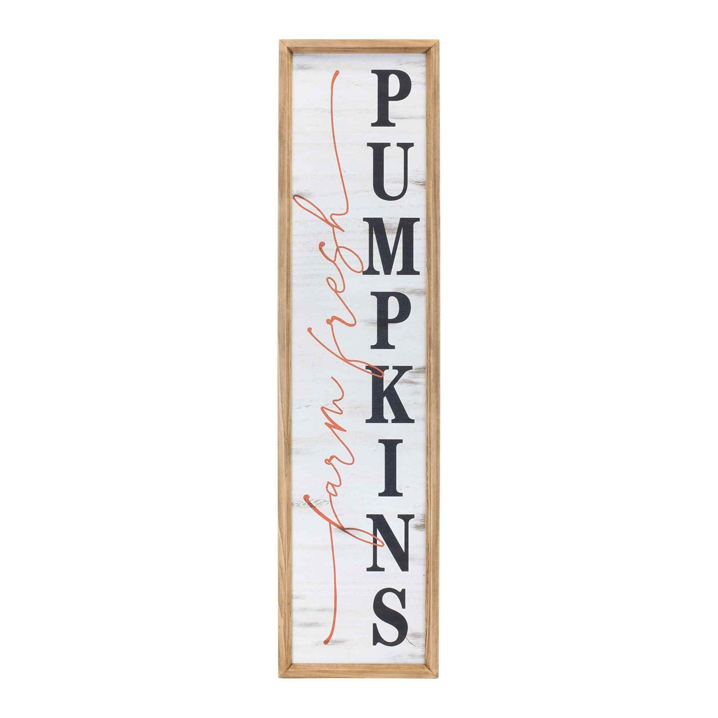 Melrose 32.25" White and Brown Farm Fresh Pumpkins Porch Board Sign ...