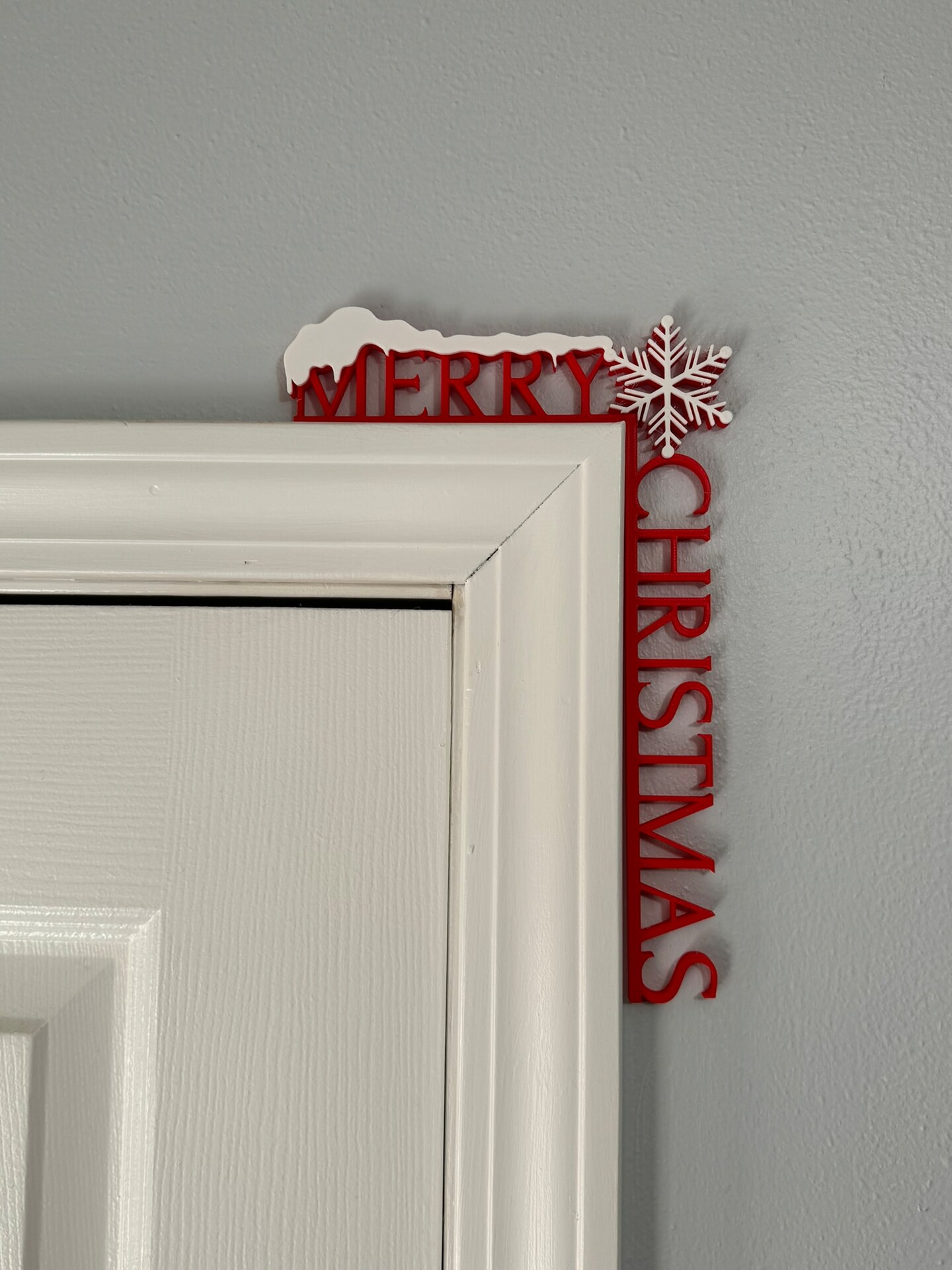 Christmas Corner Door Decorations with Snow and Snowflake | Merry ...