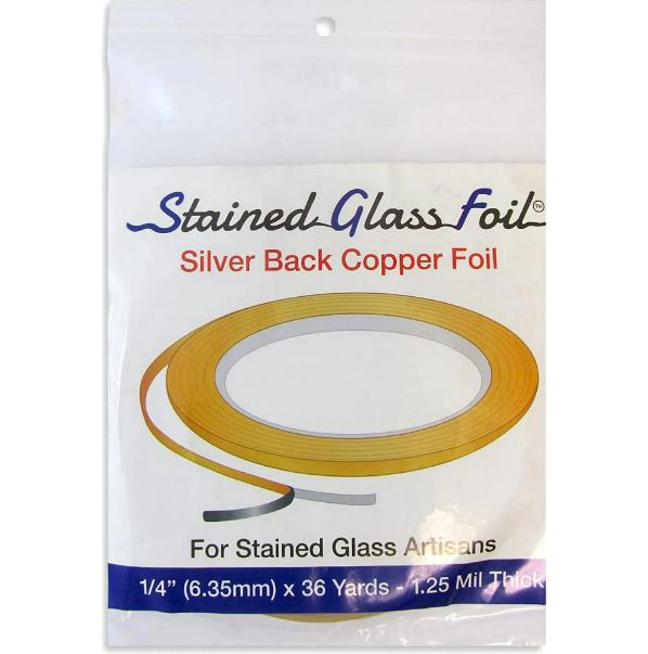 Stained Glass Foil Brand 1/4" Copper Foil - Silver Back - 1.25 Mil. Thick | Michaels