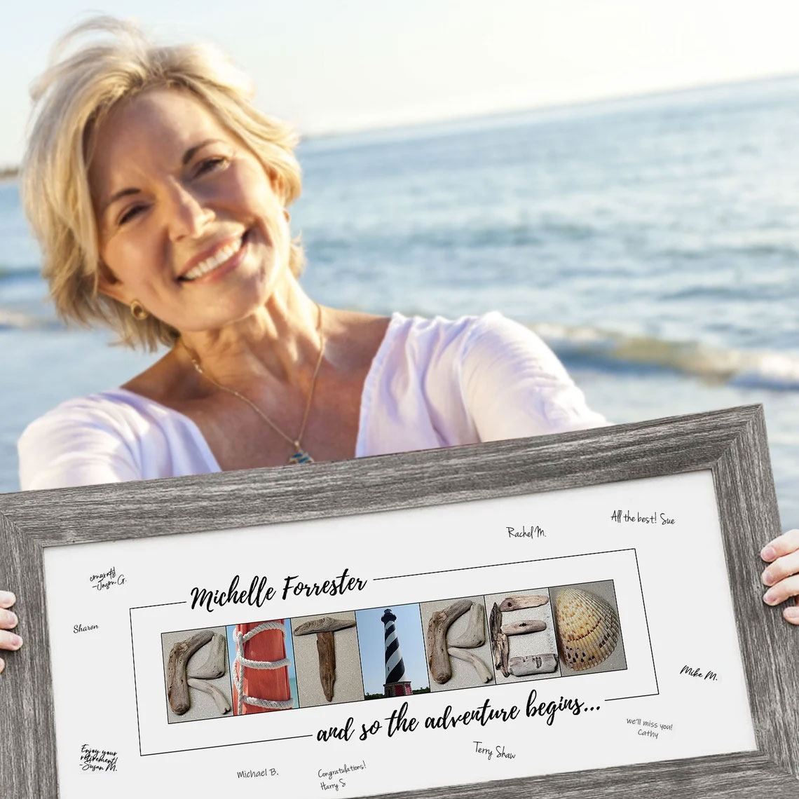 Personalized Beach Coastal Themed Retirement Gift, Gift For Coworker ...