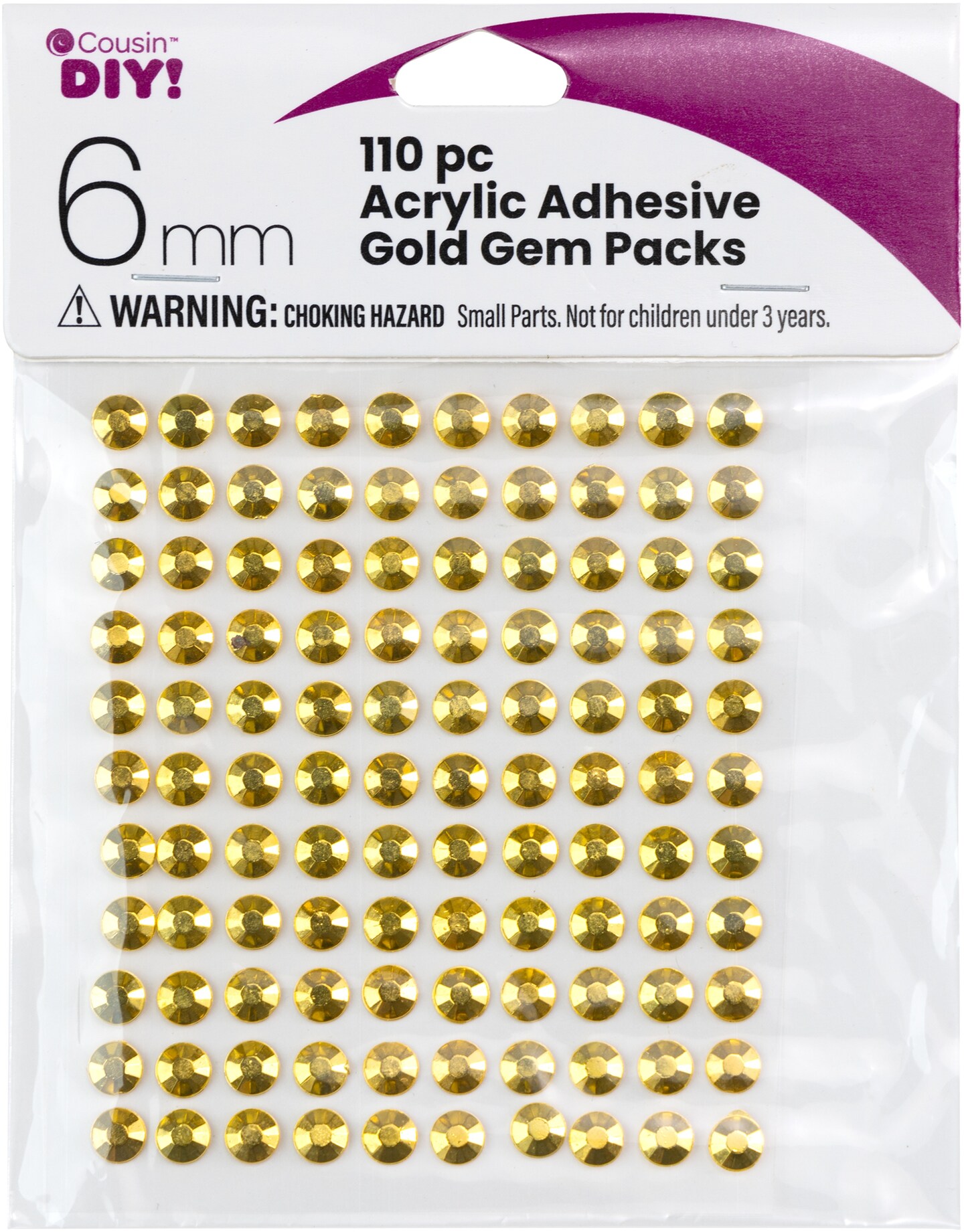 CousinDIY Acrylic Adhesive Gems 6mm-Gold | Michaels