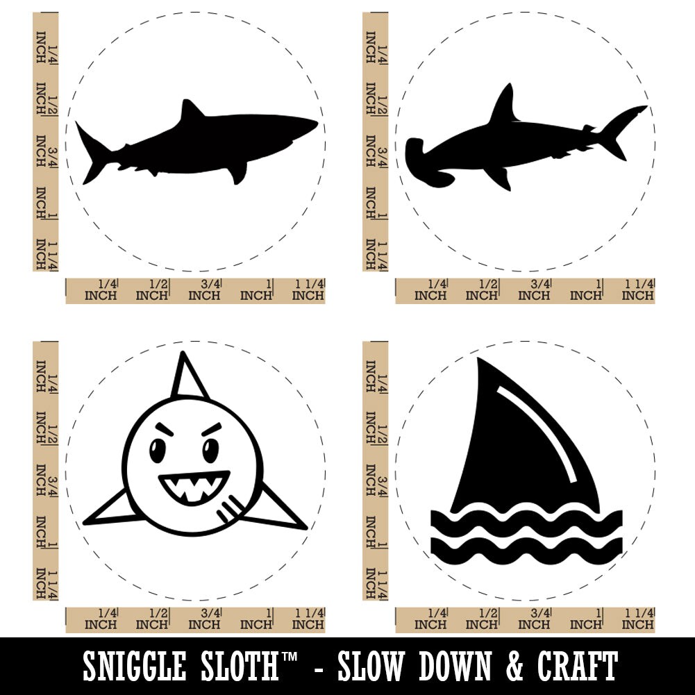 Sharks Hammerhead Fin Doodle Rubber Stamp Set for Stamping Crafting ...