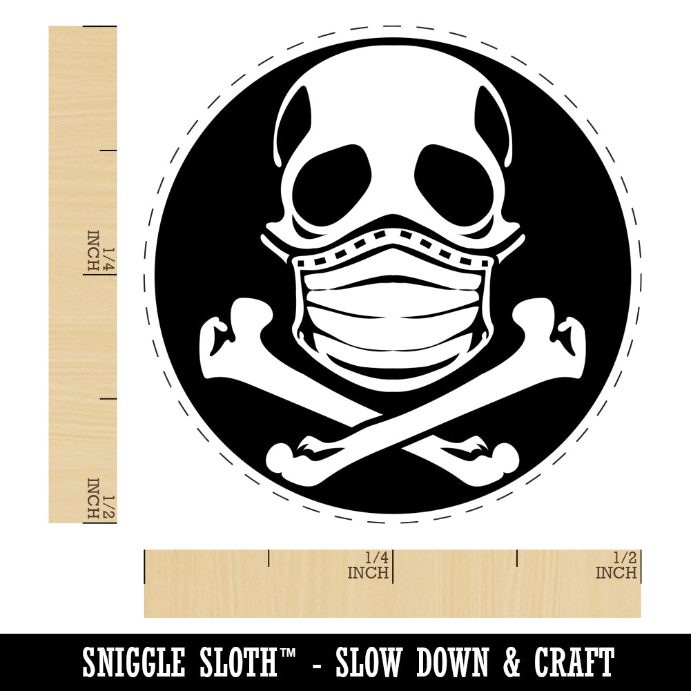Skull Wearing Mask Rubber Stamp for Stamping Crafting Planners | Michaels