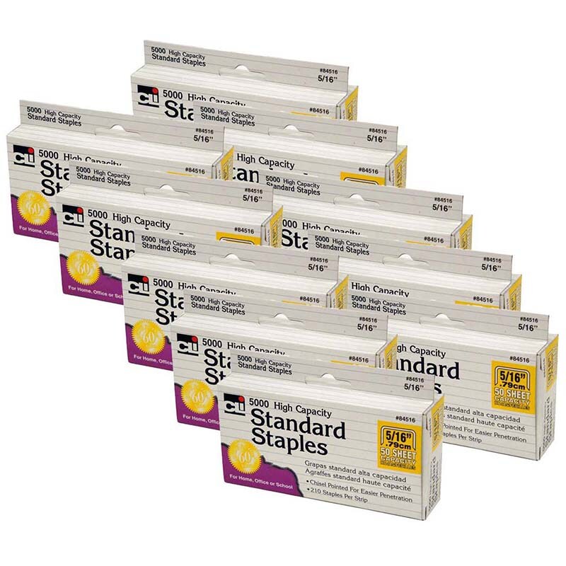 High Capacity Standard Staples, 5000 Per Pack, 10 Packs | Michaels