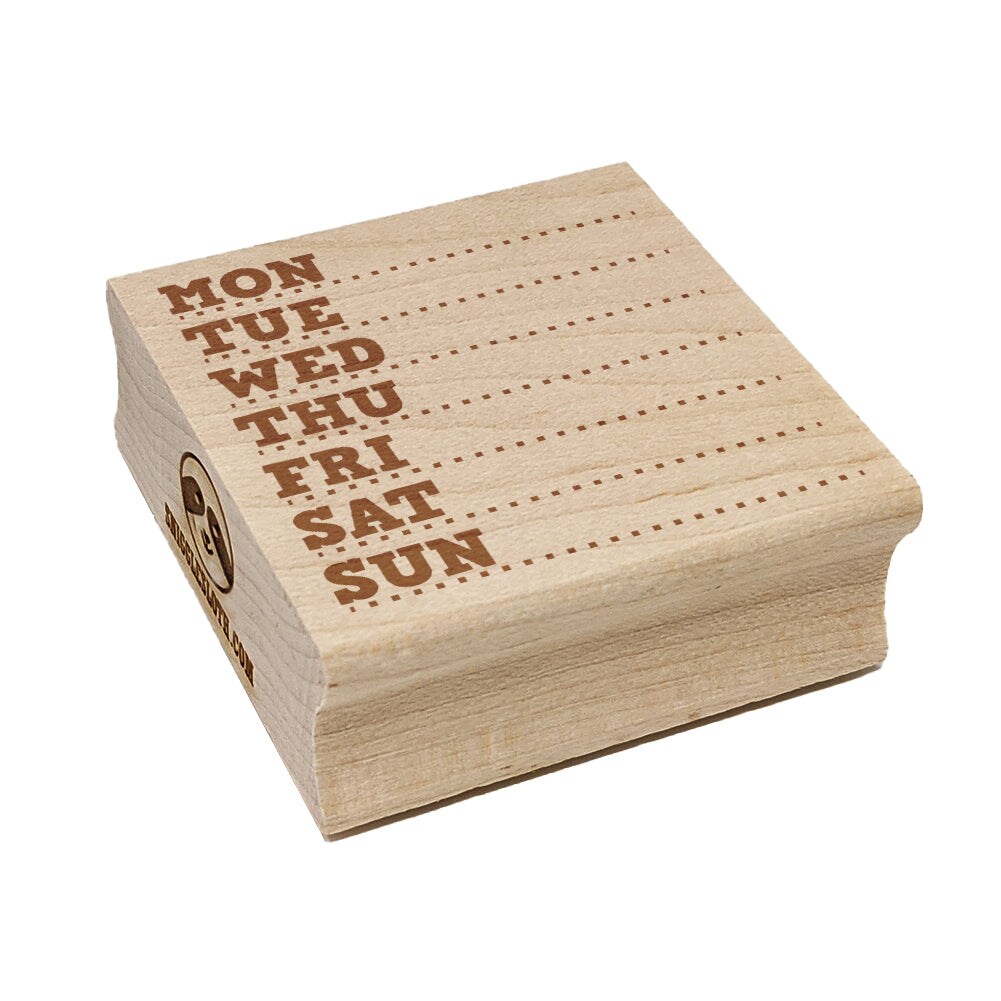 Weekly Days of the Week List Square Rubber Stamp for Stamping Crafting ...