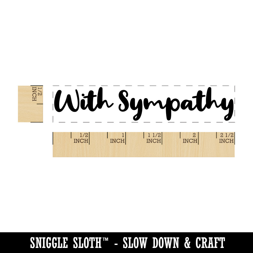 With Sympathy Cursive Script Rectangle Rubber Stamp for Stamping ...