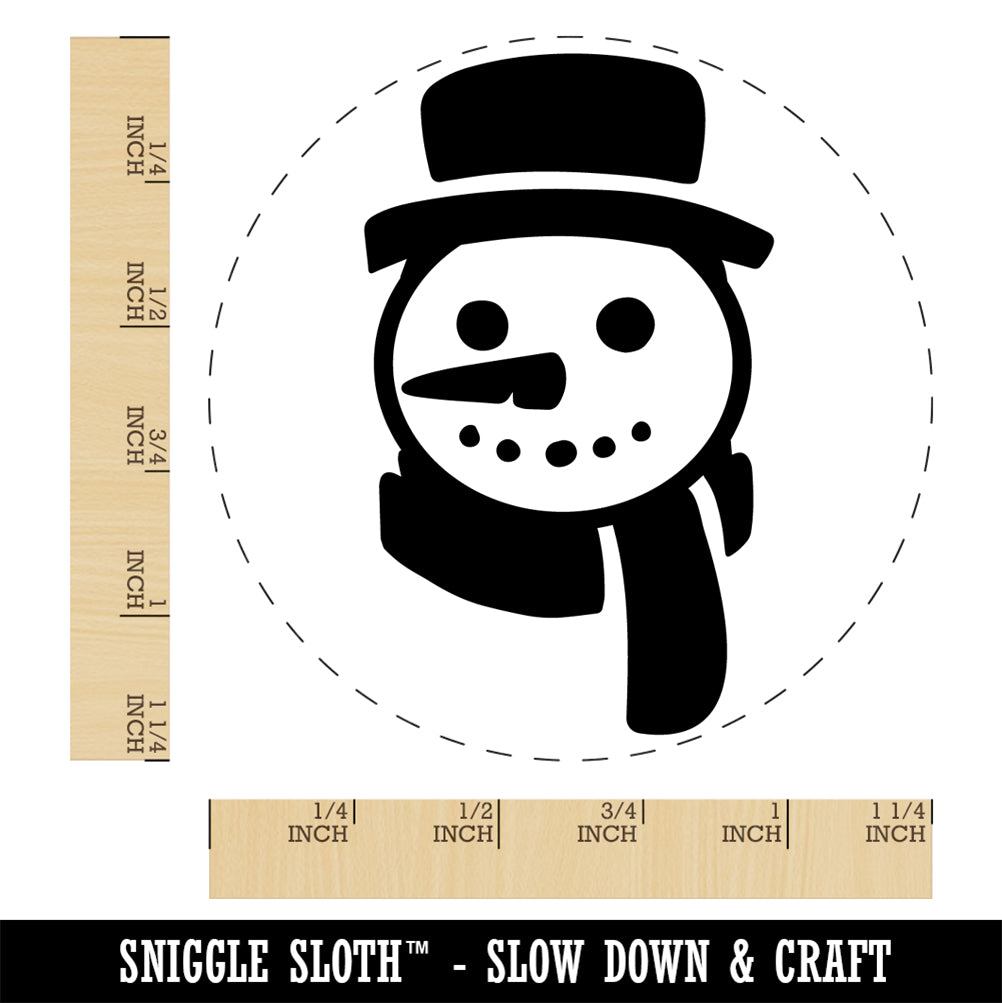 Snowman Face with Scarf Rubber Stamp for Stamping Crafting Planners ...
