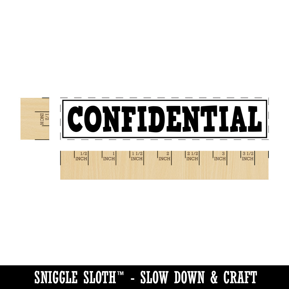 Confidential Fun Text Rectangle Rubber Stamp for Stamping Crafting ...