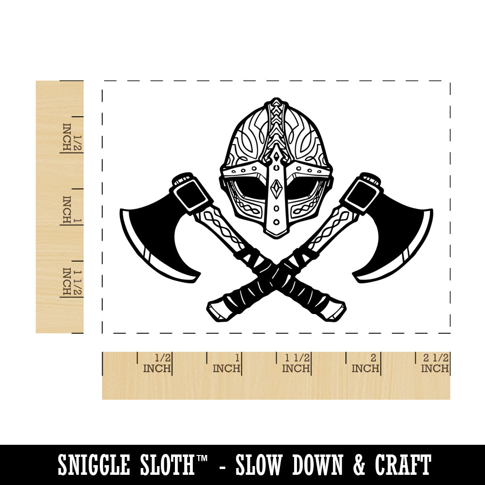 Norse Viking Helmet Battle Axe Rectangle Rubber Stamp for Stamping ...