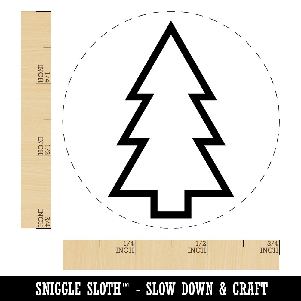 Pine Tree Outline Rubber Stamp for Stamping Crafting Planners | Michaels