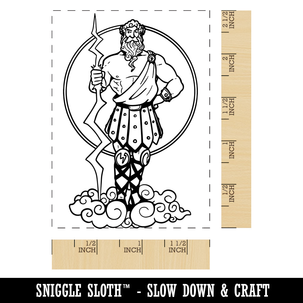 Zeus Greek God of Thunder Rectangle Rubber Stamp for Stamping Crafting ...