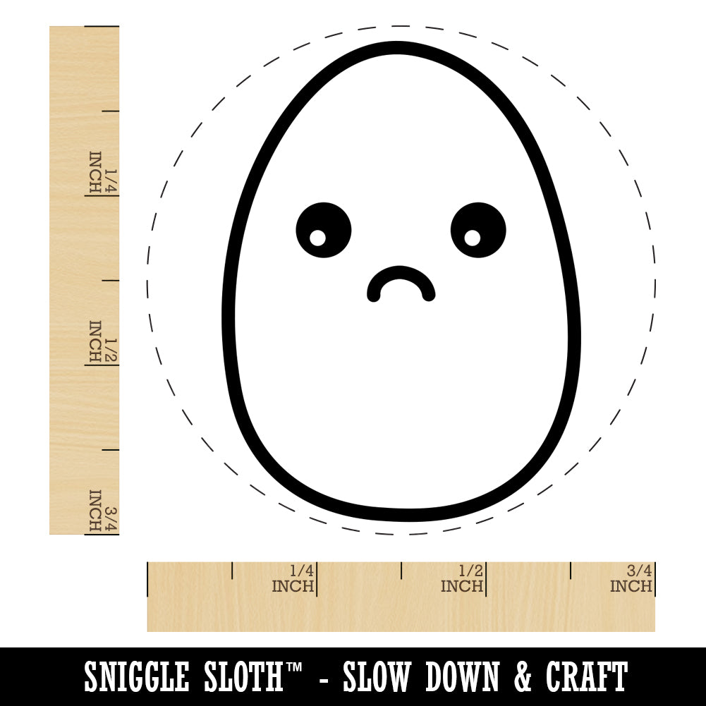 Egg with Sad Frown Face Chicken Egg Rubber Stamp | Michaels
