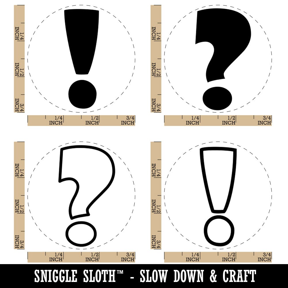 Question Exclamation Mark Punctuation Symbols Rubber Stamp Set for ...