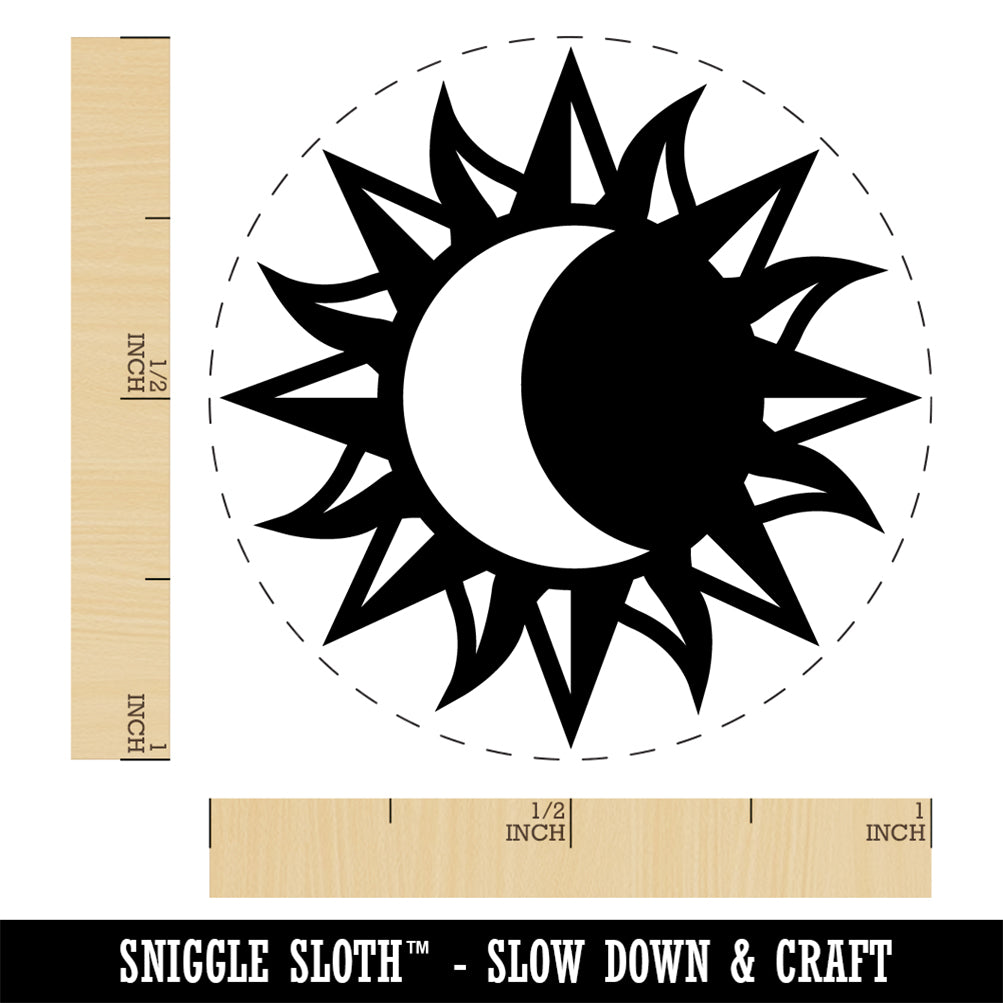 Solar Eclipse Sun Moon Rubber Stamp for Stamping Crafting Planners ...