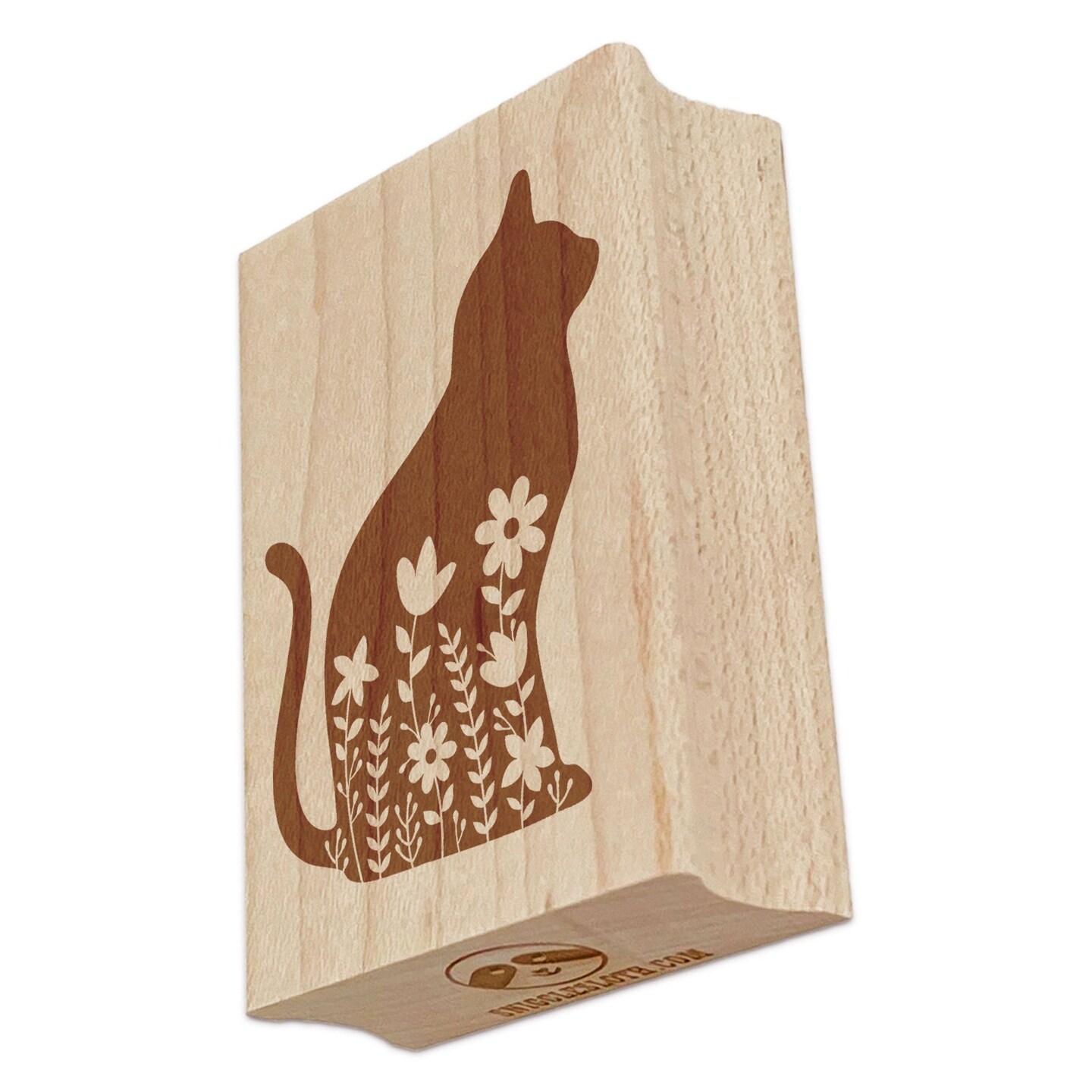 Floral Cat Rectangle Rubber Stamp for Stamping Crafting | Michaels
