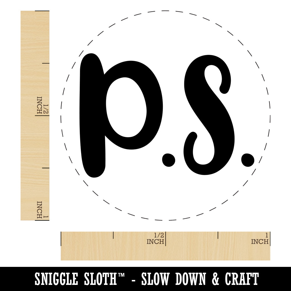 P.S. Postscript Fun Text Rubber Stamp for Stamping Crafting Planners ...