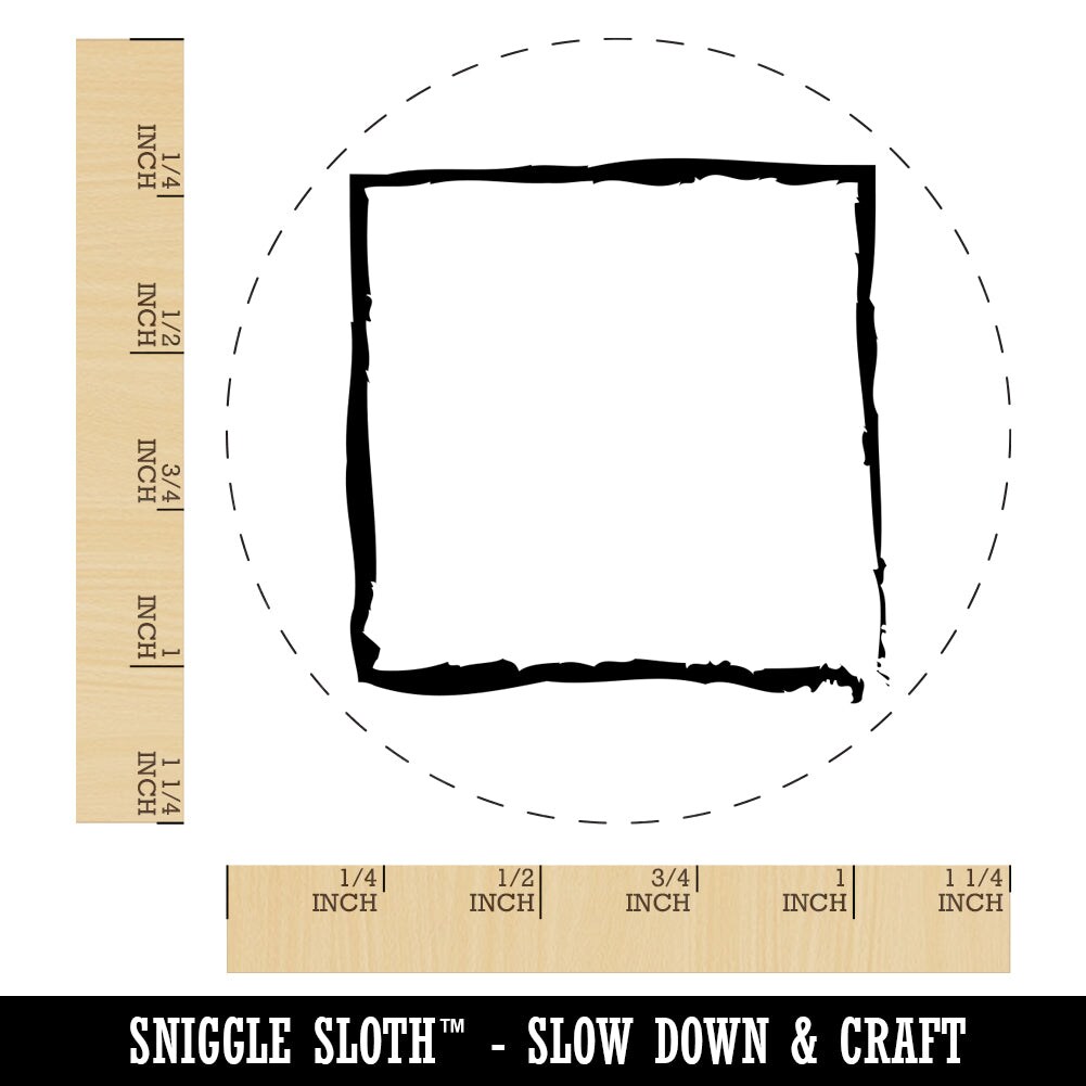 Sketchy Square Border Outline Rubber Stamp for Stamping Crafting ...