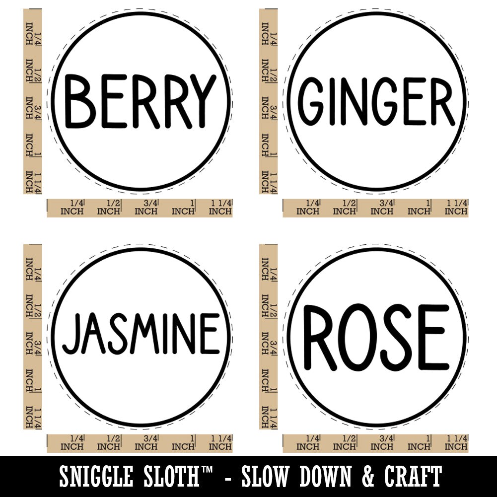 Flavor Scent Labels Berry Ginger Rose Jasmine Rubber Stamp Set for ...