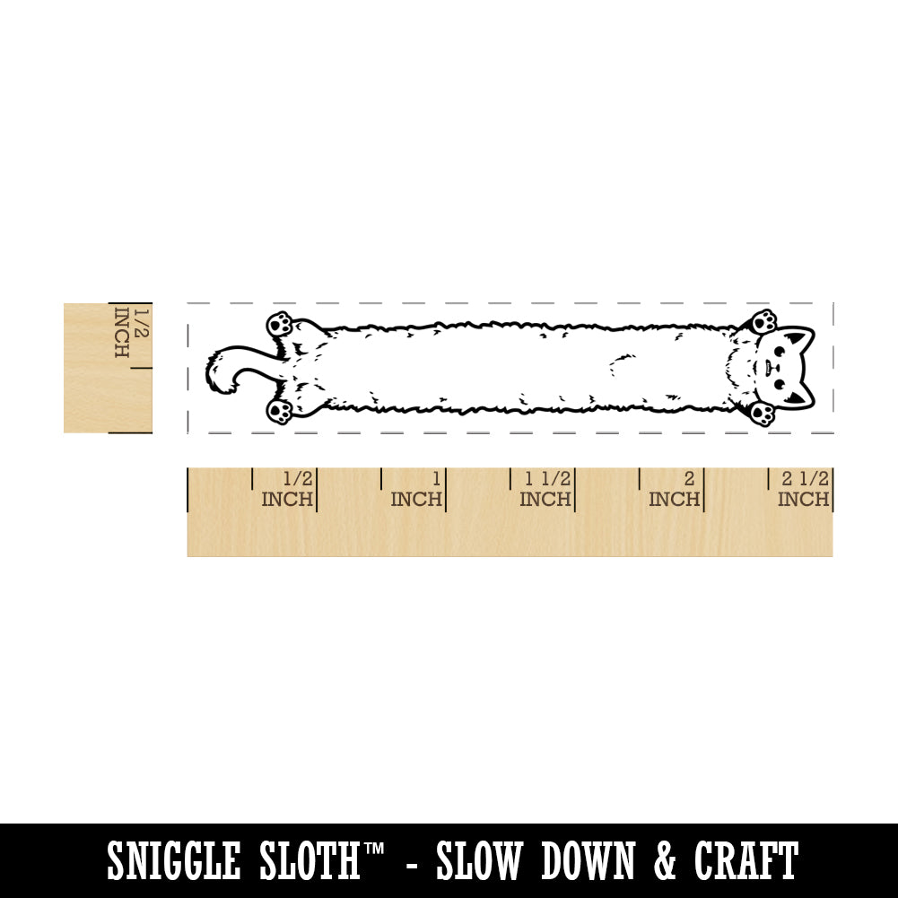 Very Long Fluffy Cat Rectangle Rubber Stamp for Stamping Crafting ...