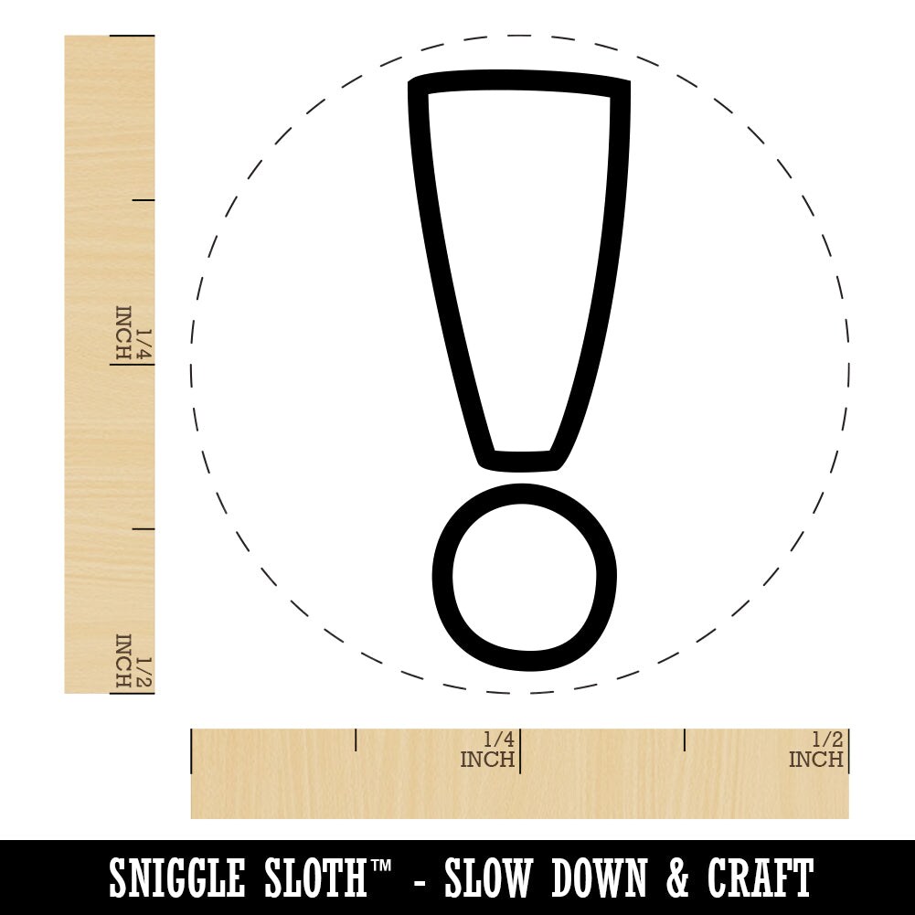 Exclamation Mark Punctuation Outline Rubber Stamp for Stamping Crafting ...