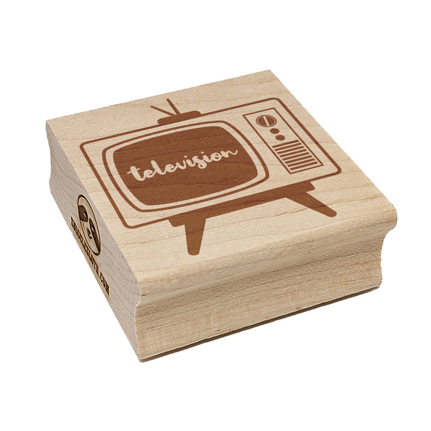 Vintage Retro Television TV Set Square Rubber Stamp for Stamping ...