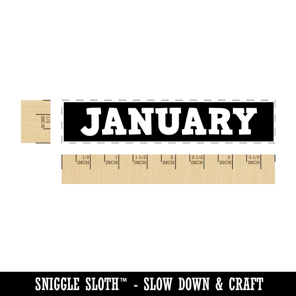 Month January Bold Rectangle Rubber Stamp for Stamping Crafting | Michaels