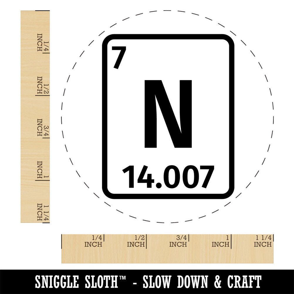 Nitrogen Periodic Table of Elements Science Chemistry Rubber Stamp for ...