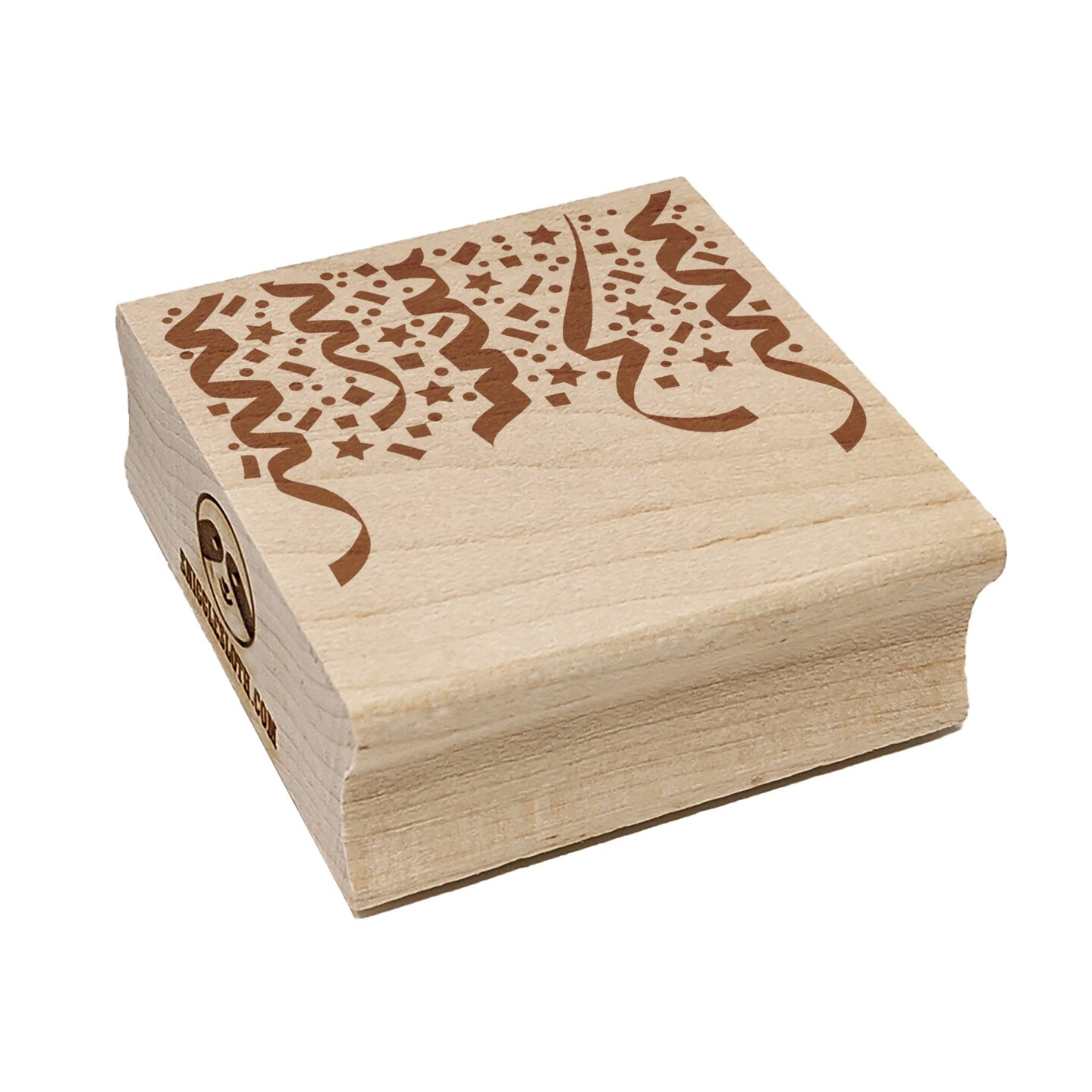 Confetti and Streamers Celebration Party Square Rubber Stamp for ...