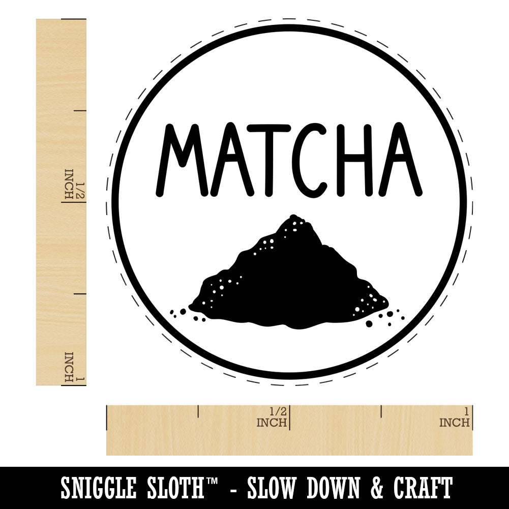 Matcha Text with Image Flavor Scent Green Tea Rubber Stamp for Stamping ...