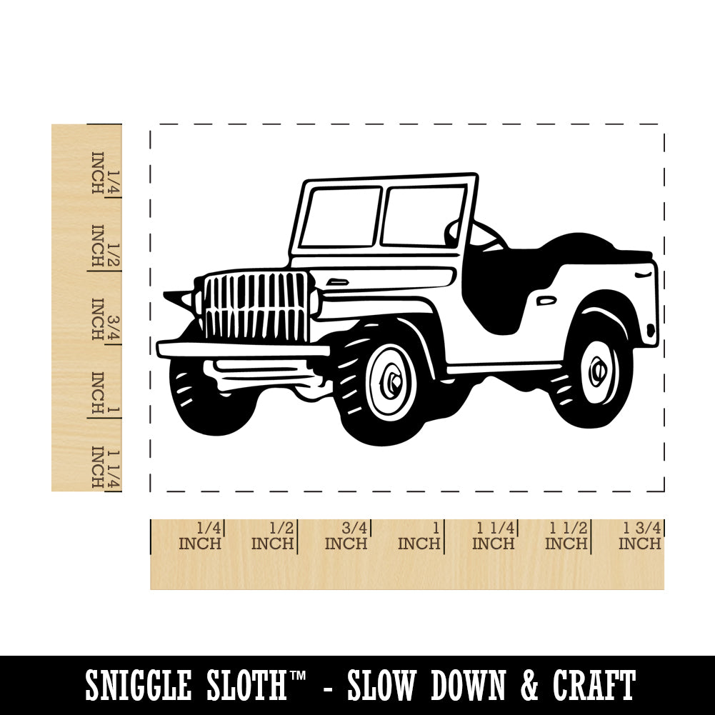 Military Jeep Army Vehicle Car Rectangle Rubber Stamp for Stamping ...