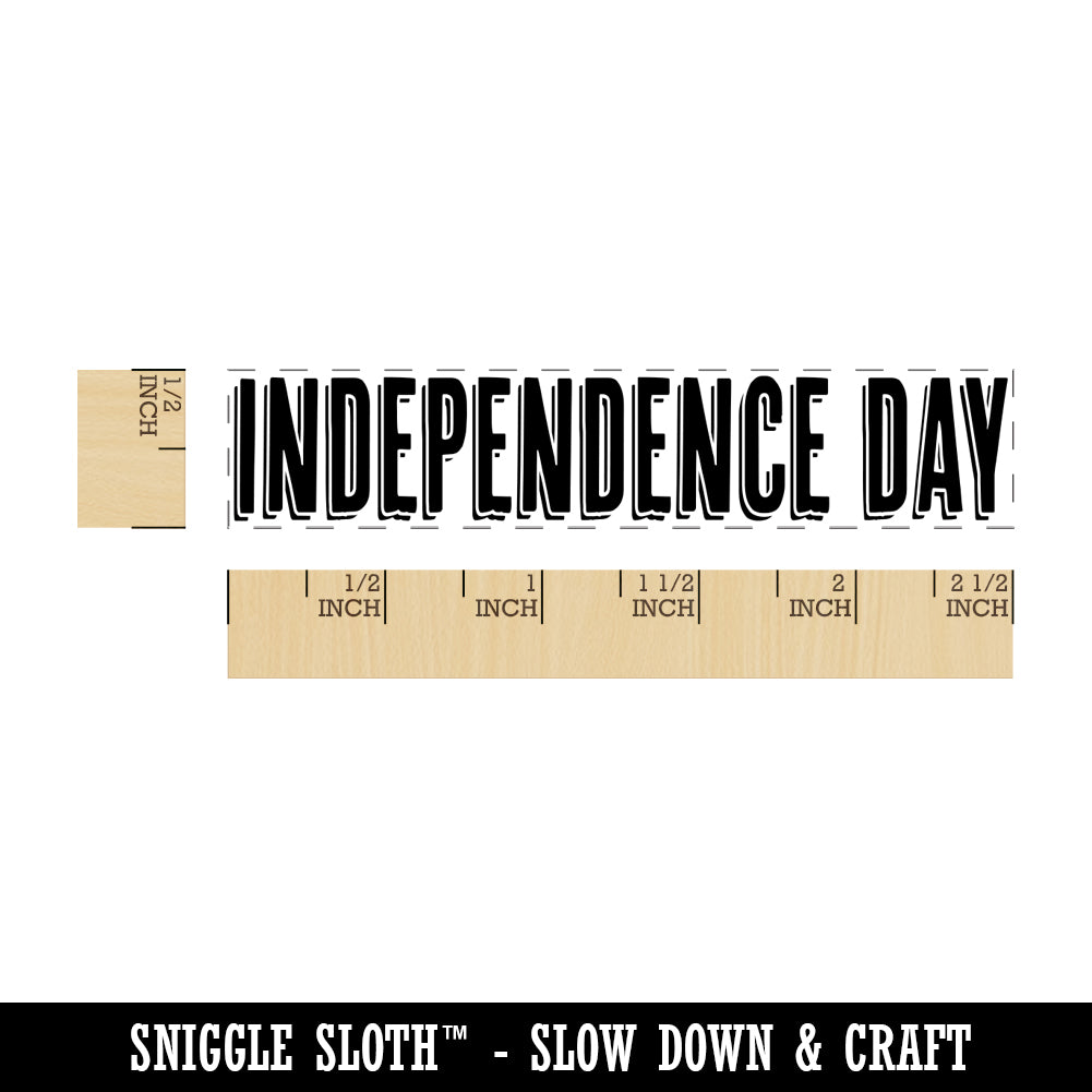 Independence Day Drop Shadow Rectangle Rubber Stamp for Stamping ...