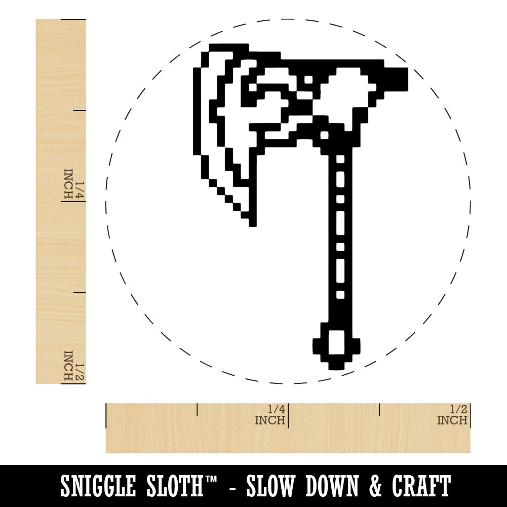 Pixel Axe Battle Axe RPG Dwarf Weapon Rubber Stamp for Stamping ...