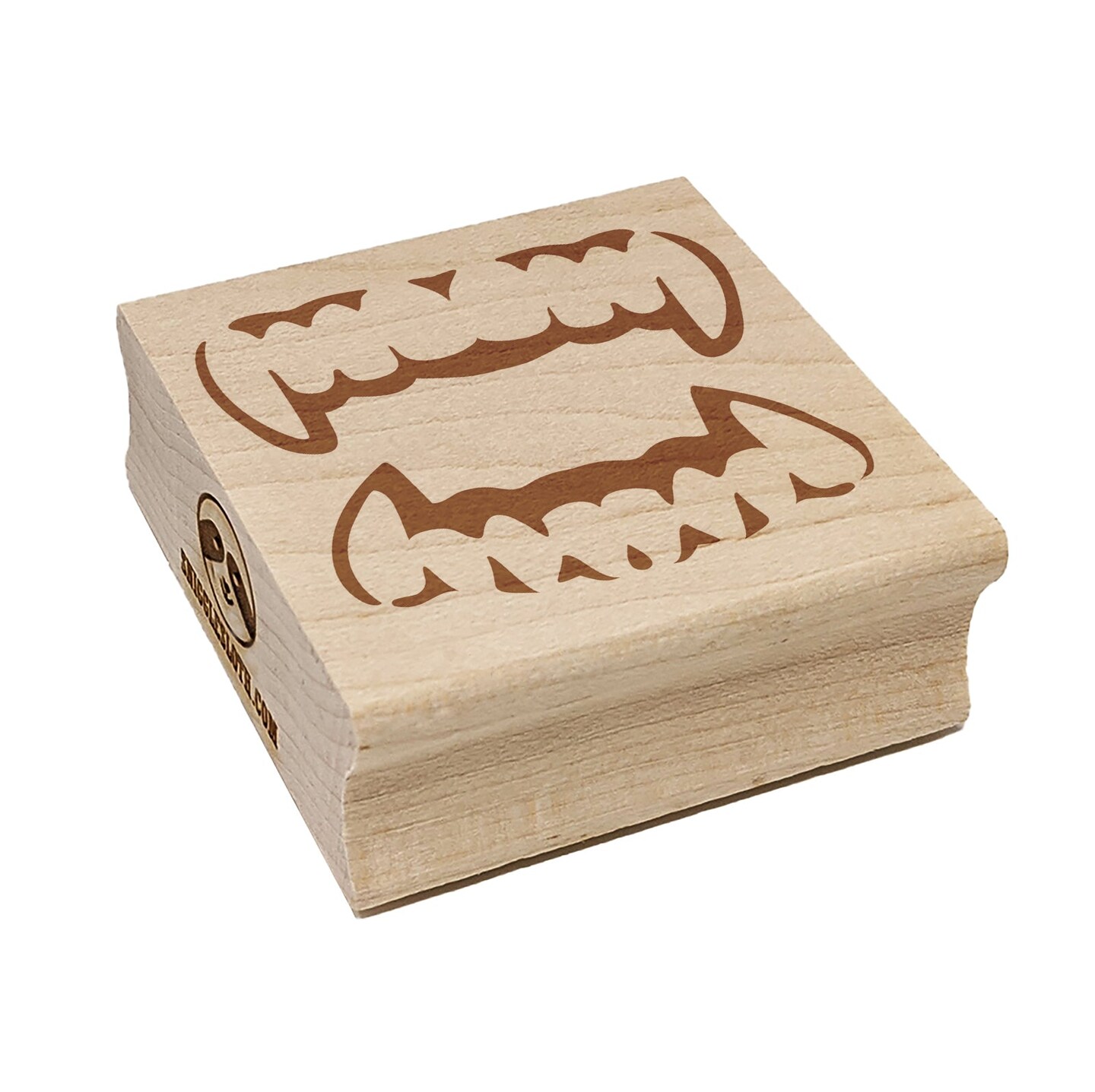 Vampire Teeth Fangs Jaws Mouth Halloween Square Rubber Stamp for ...