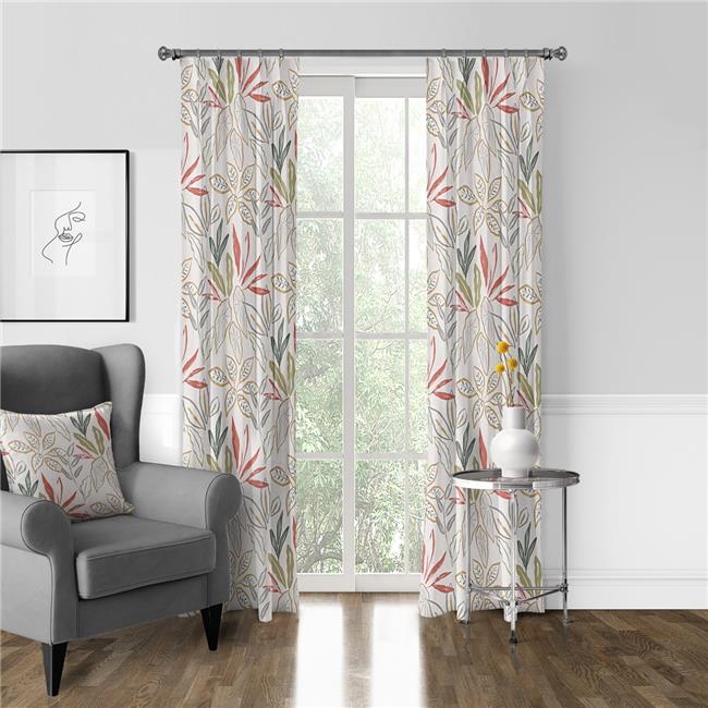 6ix Tailors FLF-LEA-BEI-DP-5084-PR 50 x 84 in. Fall Foliage Beige Pole ...