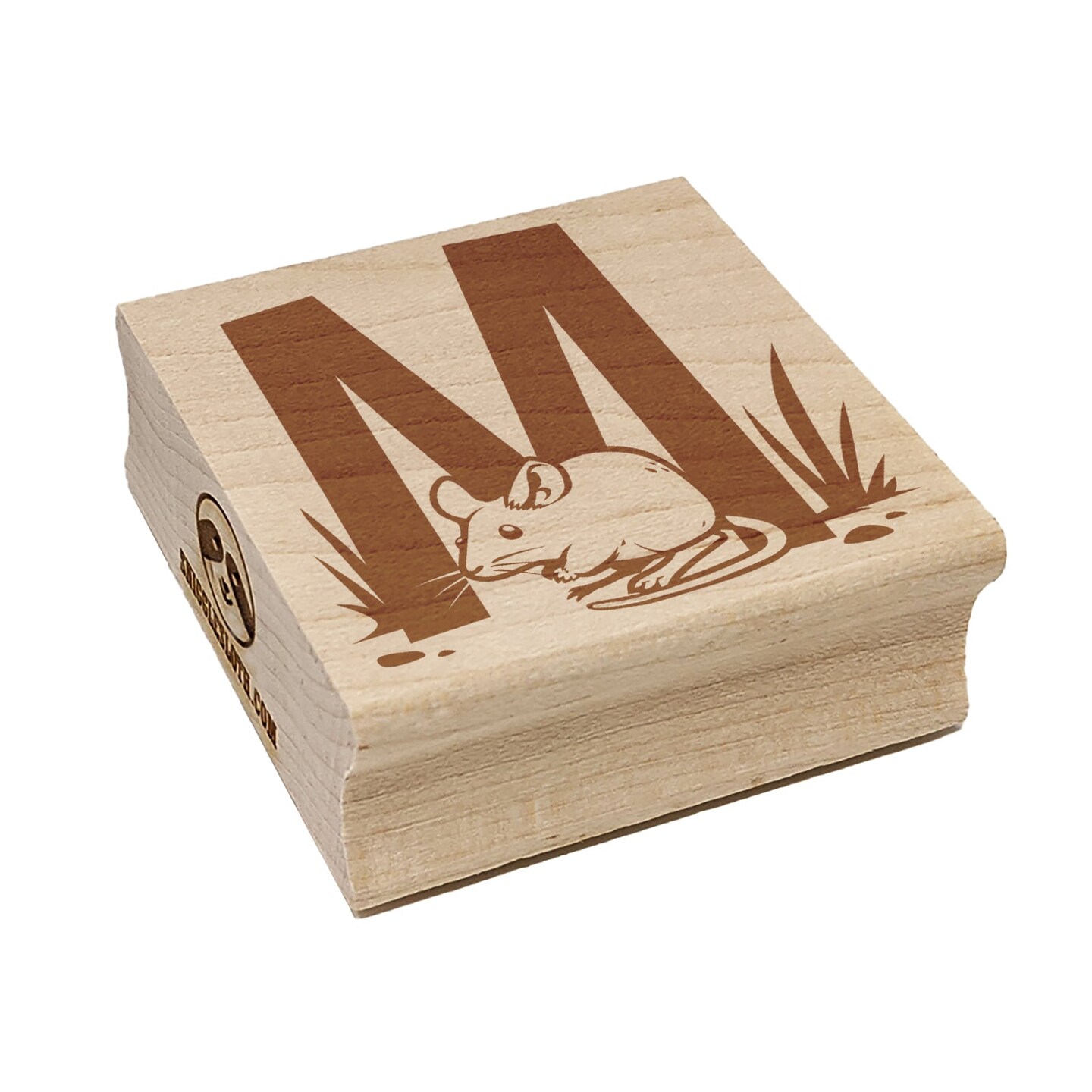 Animal Alphabet Letter M for Mouse Square Rubber Stamp for Stamping ...
