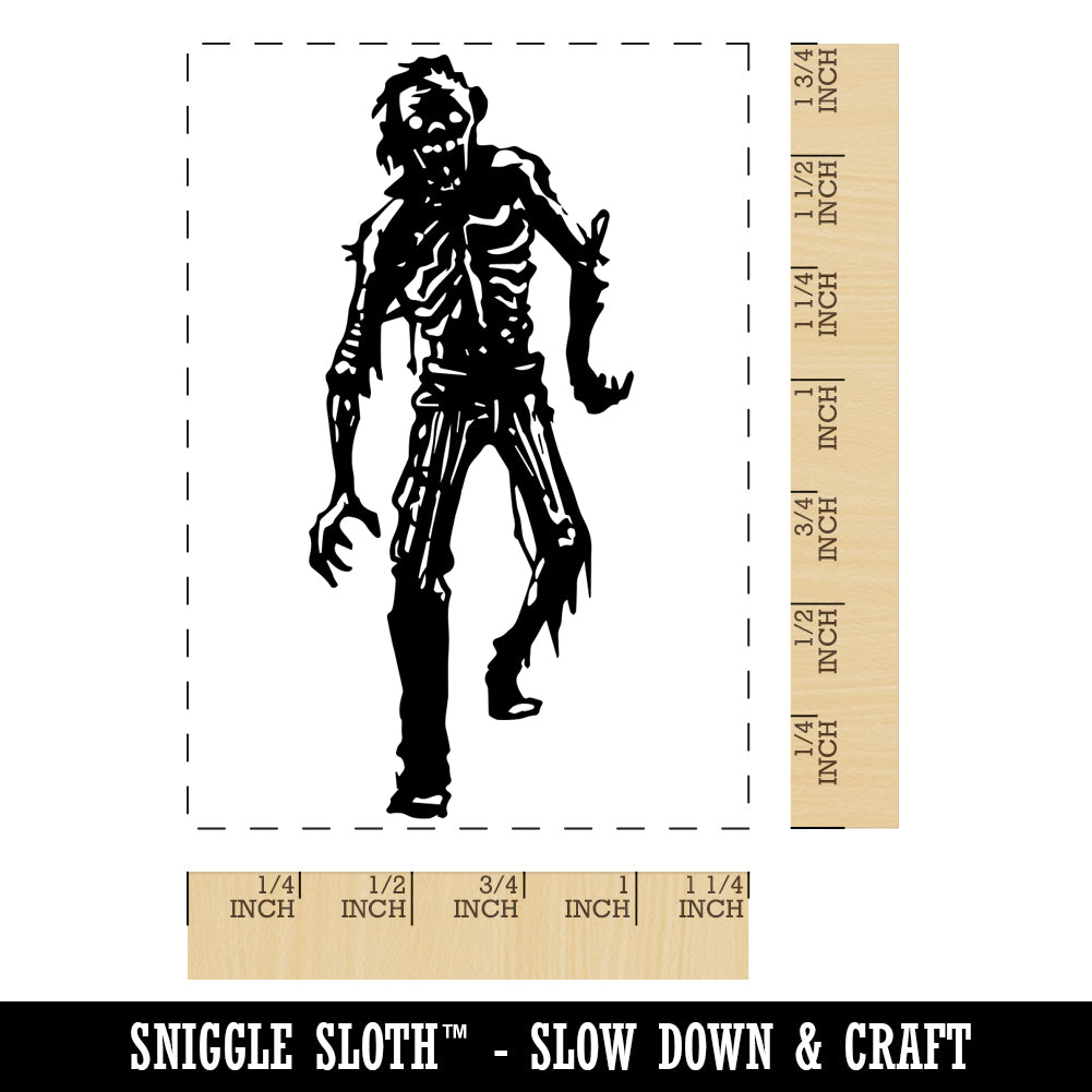 Creepy Scary Zombie Shambling Halloween Monster Undead Rectangle Rubber ...
