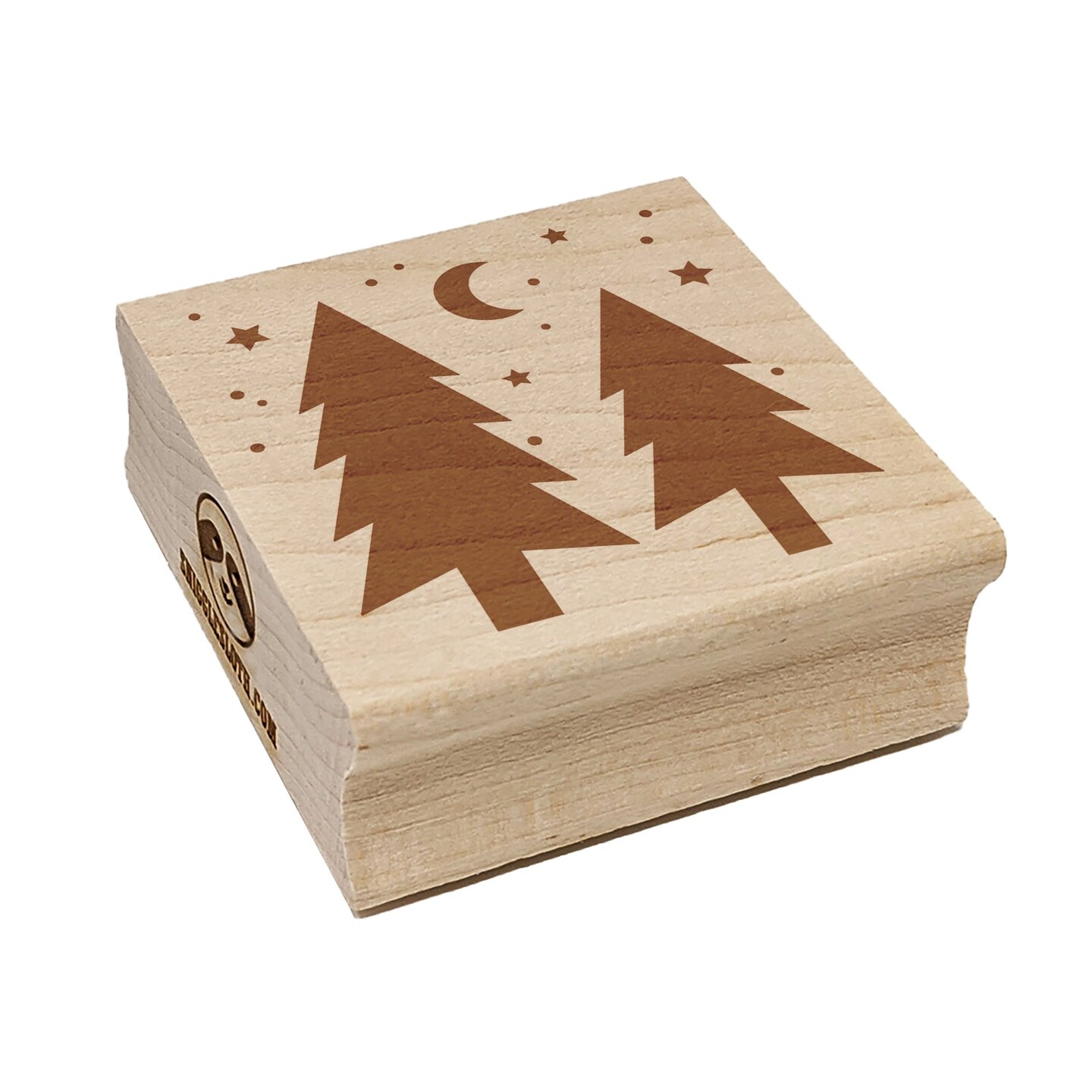 Evergreen Trees Night Sky Square Rubber Stamp for Stamping Crafting ...