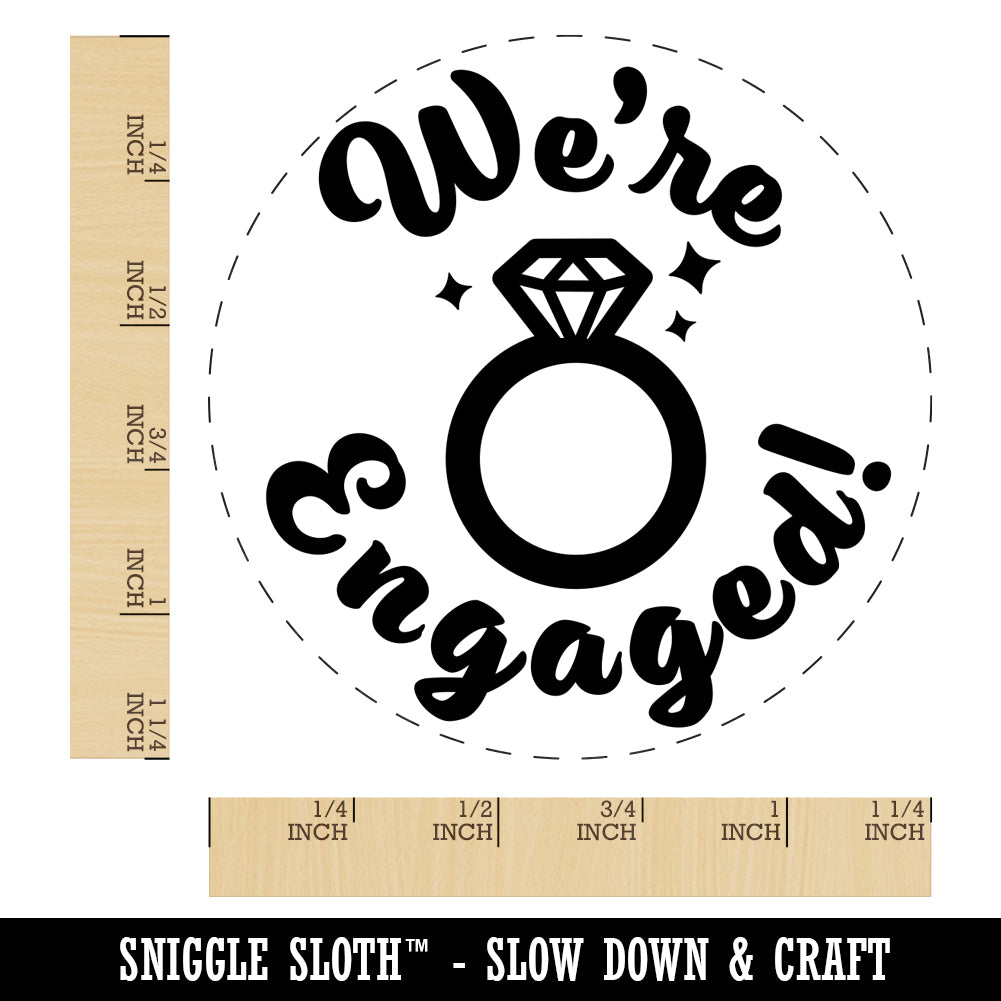 We're Engaged Wedding Rubber Stamp for Stamping Crafting Planners ...