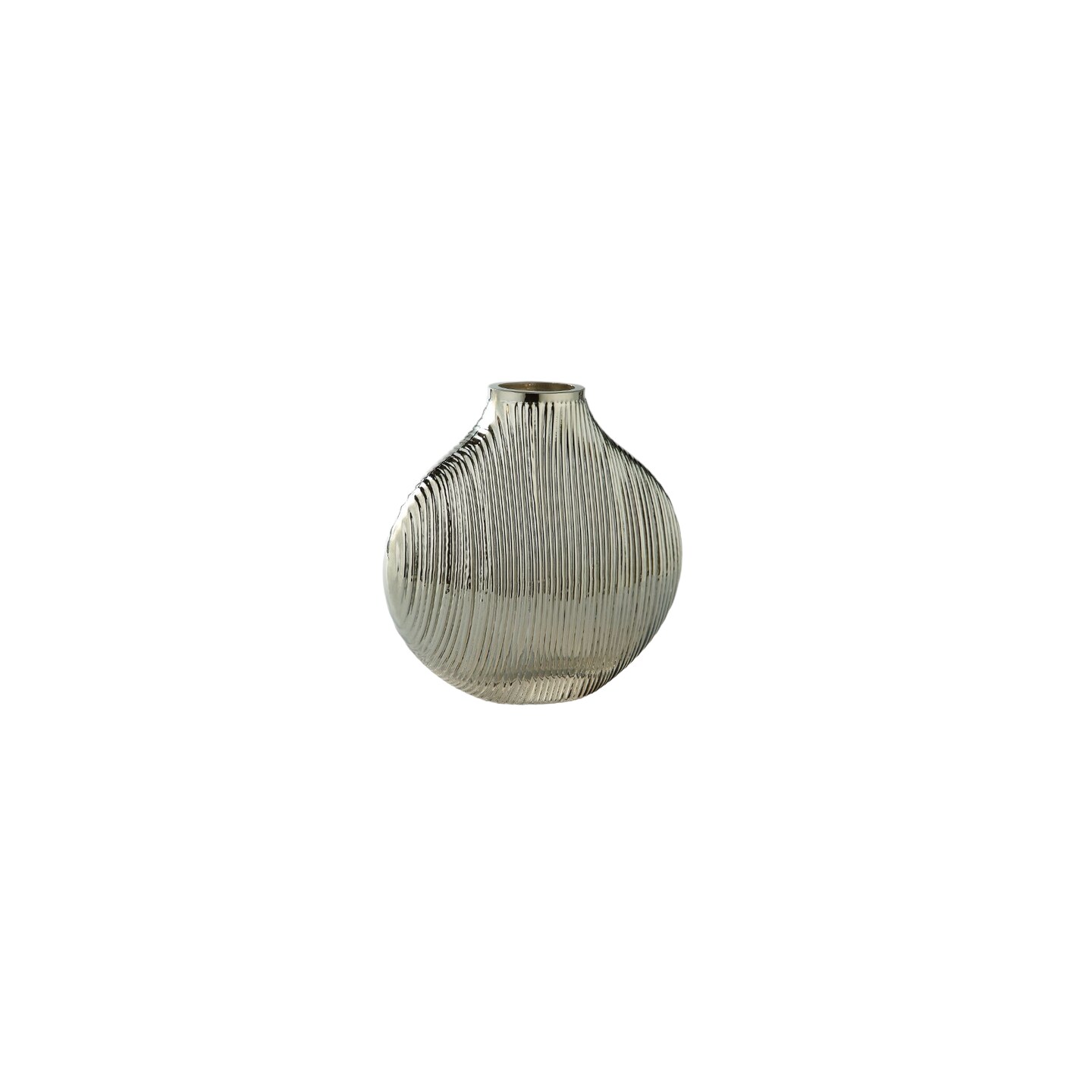 CC Home Furnishings 7" Silver Oval Glistening Hand Blown Glass Vase ...