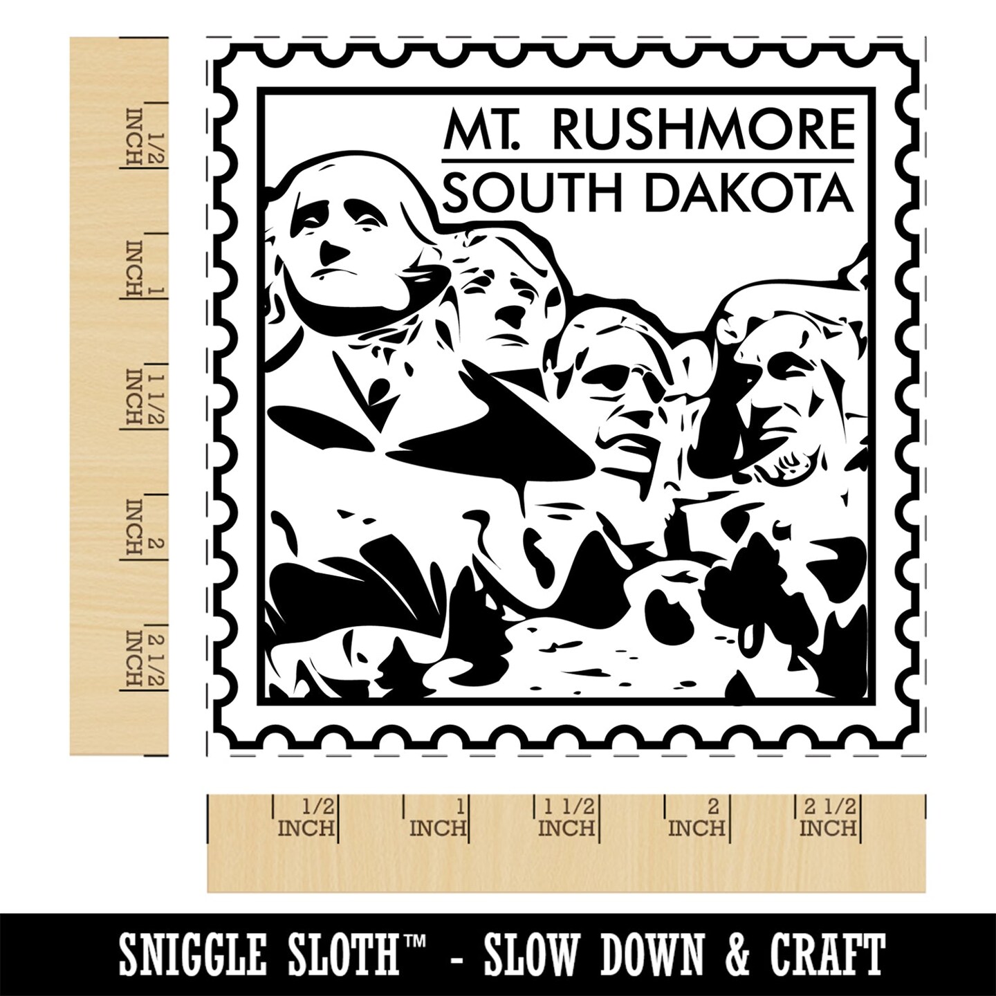 Mount Rushmore South Dakota Travel Square Rubber Stamp for Stamping ...