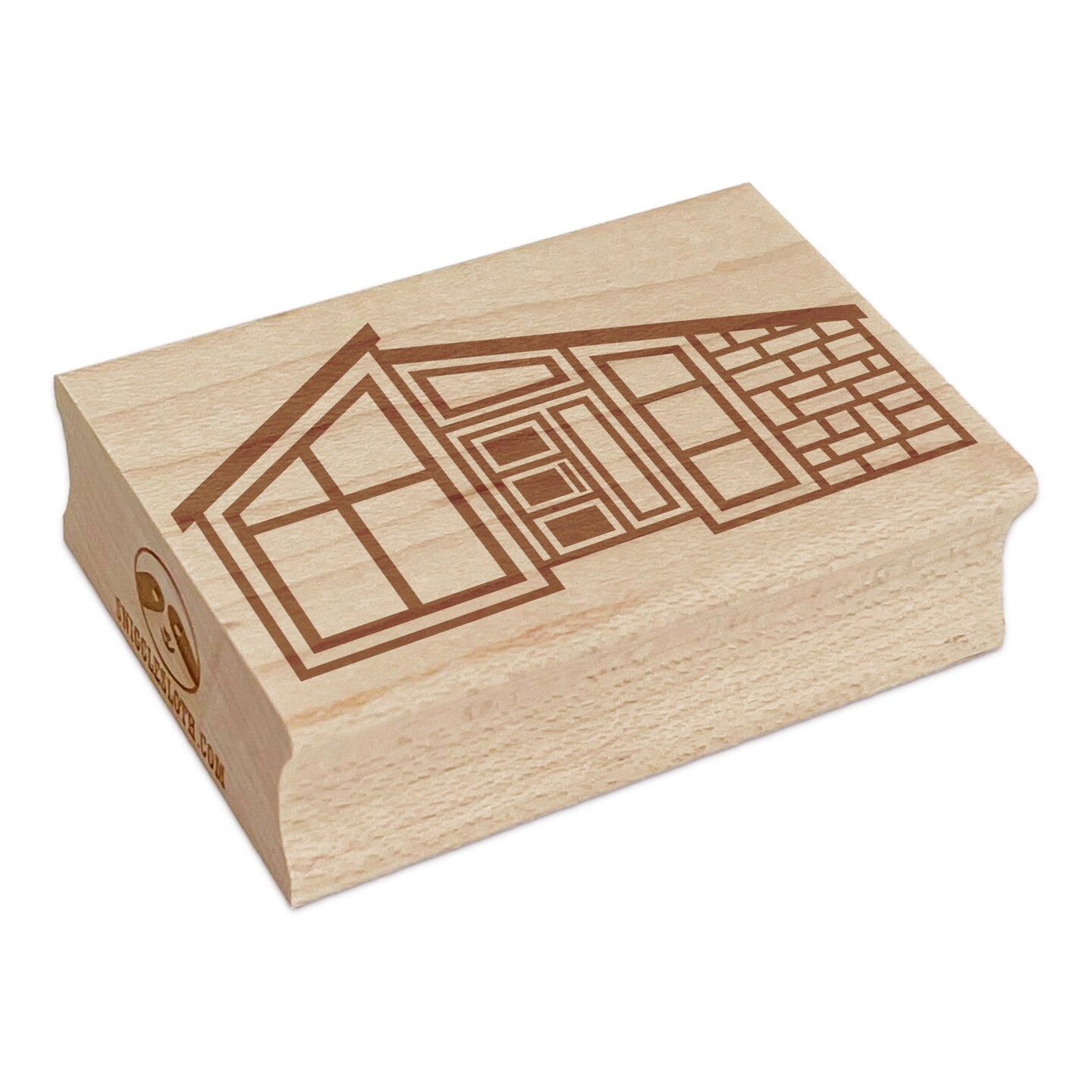 Mid Century Modern House Rectangle Rubber Stamp for Stamping Crafting ...