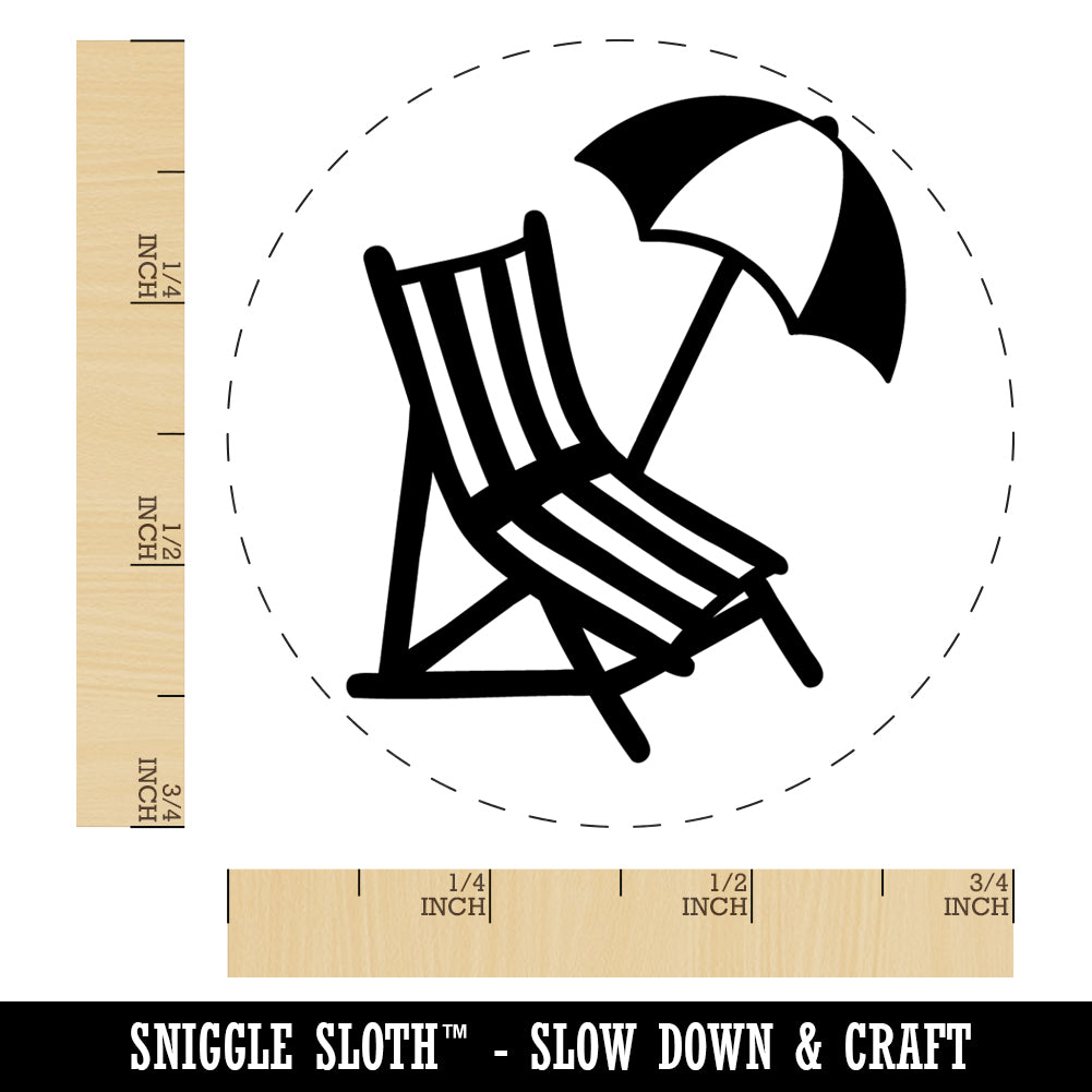 Beach Lounge Chair and Umbrella Rubber Stamp for Stamping Crafting ...